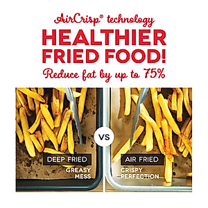 Dash Deluxe Electric Air Fryer + Oven Cooker with Temperature Control, Non-stick Fry Basket, Recipe Guide + Auto Shut Off Feature, 1700-Watt, 6 Quart - White