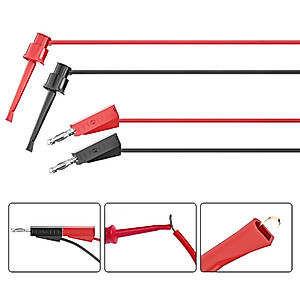Goupchn Multimeter Test Leads Kit with Alligator Clips Banana Plug to Test Hook Clips Wire Replaceable Precision Sharp Probes Set for Multimeter Electrical Testing