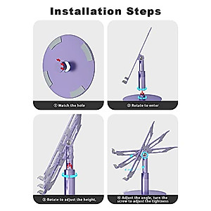 Swivel Laptop Stand, Adjustable Height Ergonomic Computer Stand,Notebook Holder Riser with 360 Rotating, Portable Laptop Compatible with MacBook Air, Pro, Dell, HP, Lenovo More 10-15.6"(Purple)