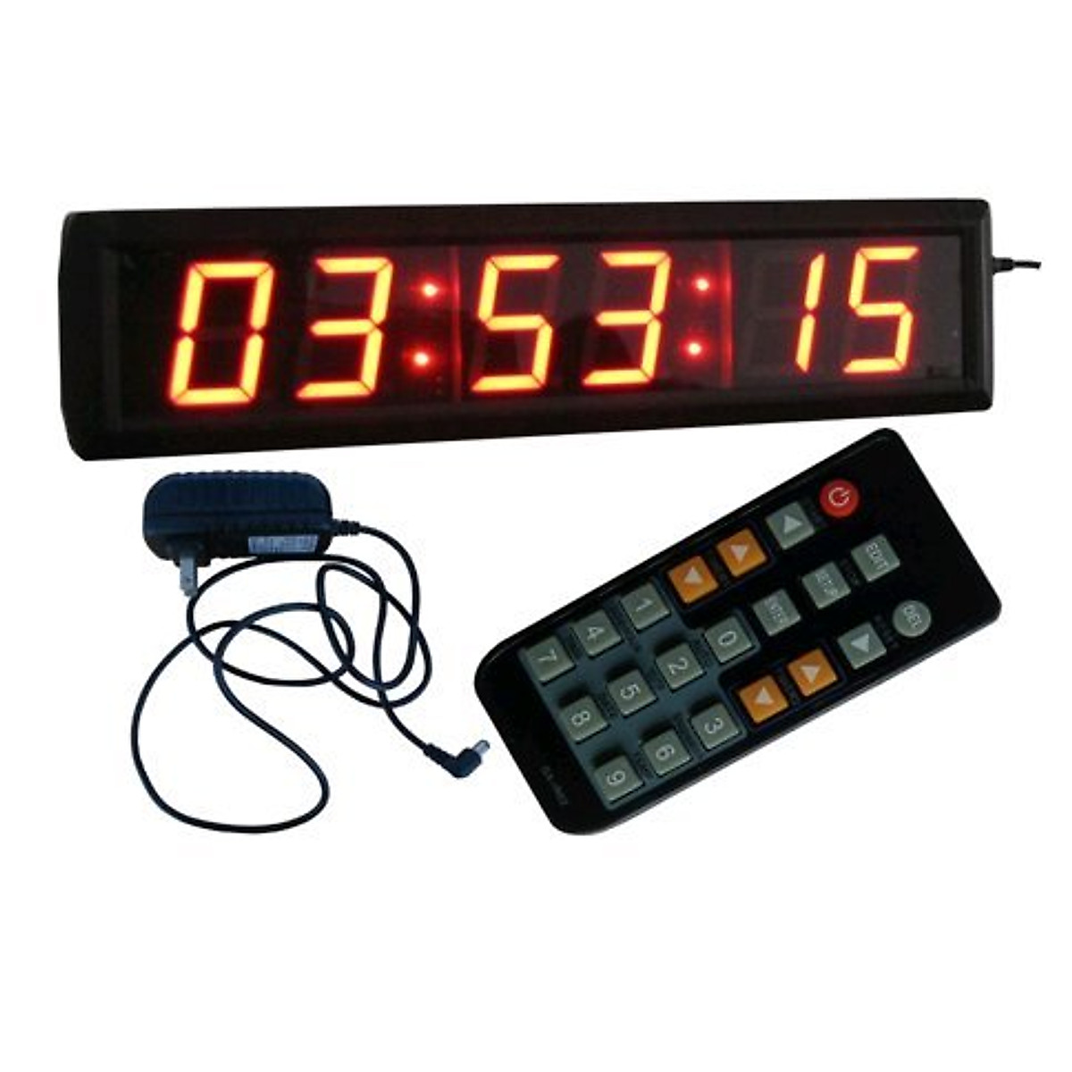 BestLED Large Wall Clock 2.3" High Character 6 Digits Red Color LED Digital Clock 12/24-Hour Display Real Time Clock Support Countdown/up Function in Hours Minutes Seconds