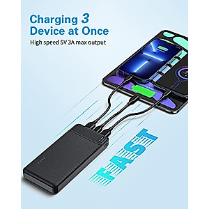 AsperX 2-Pack 15000mAh Portable Charger Power Bank [ USB-C Out and In ] [5V 3A Faster Charging] [ Dual USB A ] Slim High-Speed External Battery Pack for iPhone, Samsung, Android and More (Black+White)