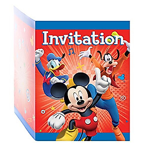 Unique Mickey Roaster Birthday Party Supplies Invitation Bundle Pack includes 24 Invitations and 1 Dinosaur Sticker Sheet