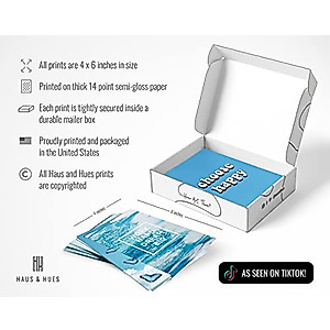 HAUS AND HUES Blue Photo Collage Kit for Wall Aesthetic Décor Beach Aesthetic Posters & Aesthetic Pictures for Wall Collage | Aesthetic Blue Wall Collage Kits College Room Decor (Set of 50)