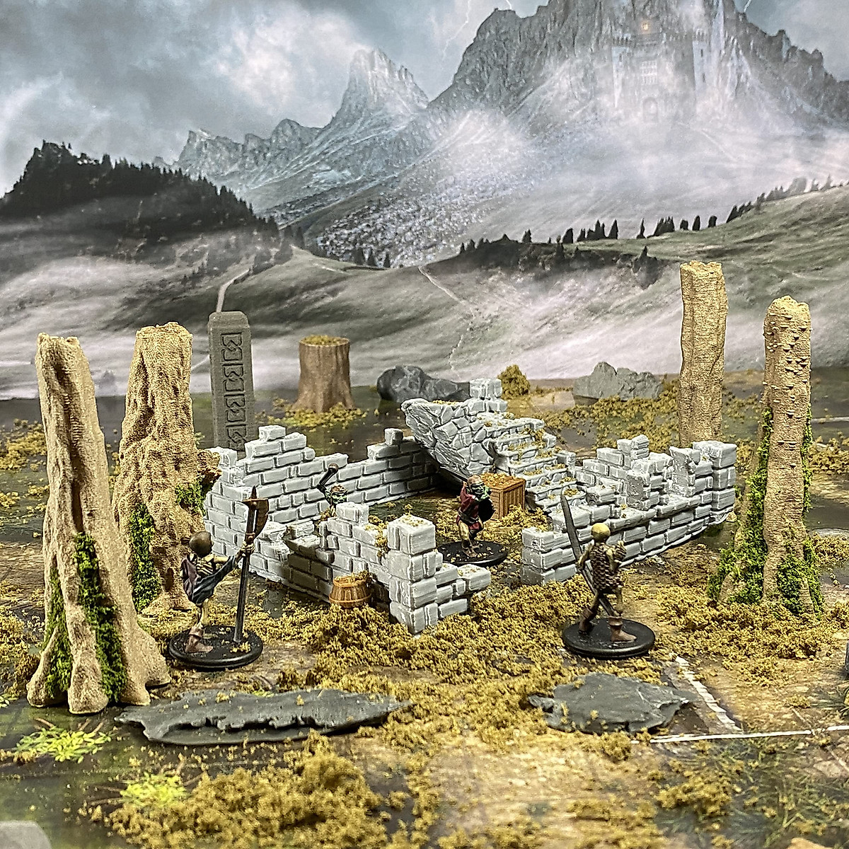 Extruded Gaming Building Ruins Set 4