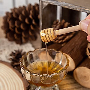 HAKSEN 55 PCS Honeycomb Stick, 3 Inch Mini Wooden Honey Dipper Charcuterie Accessories Honey Wand Honey Stirrers for Honey Syrup Jam Viscous Liquid