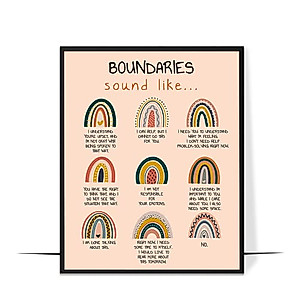 LOLUIS Boundaries Poster, Mental Health Poster for Classroom, Therapist Office Decor (8 x 10 Inch Unframed, 1.1 Boundaries)