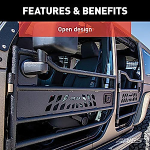 ARIES AR15009 Black Aluminum Front Jeep Wrangler JK Tube Half Doors