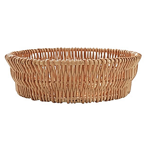 LONGERO Handcrafted Storage Basket, Wicker Round Bowl, Handwoven Shelf Basket, Natural Willow, 1 Pack, Large Size-Top Inner Ø ca 12.5''
