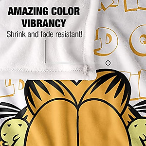 Garfield Blanket, 50"x60", Name Repeat Silky Touch Sherpa Back Super Soft Throw