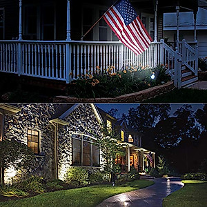 JACKYLED Solar Spot Lights Outdoor, Solar Landscape Spotlights IP67 Waterproof 2-in-1 Outdoor Solar Landscape Lighting Auto On/Off for Tree Flag Yard Garden Pathway, Pack of 4, White Light