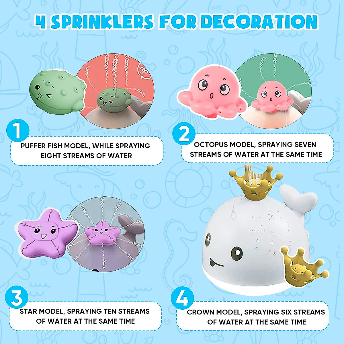 Bath Toys Whale Bath Toy Spray Light Up Whale Automatic Spray Water Bath Bathtub Toys Spray Water Squirt Toy for Toddlers Infants Kids Children Pool Shower Bathroom Toys Spray Water Bath Toy