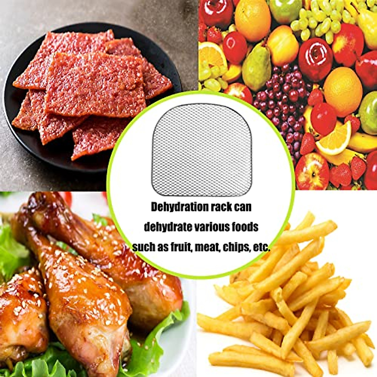 Dehydrator Rack Compatible with Chefman 6.3 Quart Digital Air Fryer, for Power XL Airfryer Pro 6 QT Power Air Fryer Oven 6QT 12.5 QT, for Caynel Air Fryer Oven (4Pack) 304 Stainless Steel Air Fryer Rack Air Fryer Dehydrator Accessories
