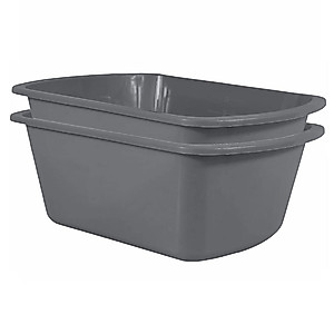 Wash Basins – Rectangular Plastic Hospital Bedside Soaking Tub [2 Pack] Small 7 Quart Graduated Bucket - Portable Washbasin for Washing, Cleaning, Foot Bath, Washing Dishes, Face Cleansing Bowl