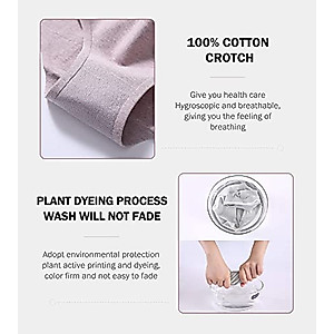 Huvgim Womens Cotton Underwear Big girls Mid Waisted Briefs Ladies Seamless Full Coverage Panties 4 Pack(M)