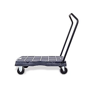Plastic Platform Folding Cart, 400 lb. Cap, 31"x20" Platform, Versatile and Heavy Duty Rolling Dolly Cart with Wheels, 8.5" Platform Height, Pake Handling Tools