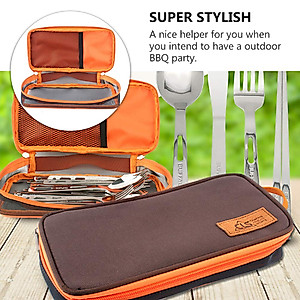 YARNOW Flatware Tableware Bag Barbecue Cookware Drain Pouch Cutlery Utensil Drain Storage Organizer for Outdoor Travel Picnic Camping