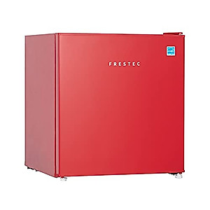 Frestec 1.6 Cu' Mini Refrigerator, Small Refrigerator, Mini Fridge with Freezer, Compact Refrigerator, Red (FR 160 RED)