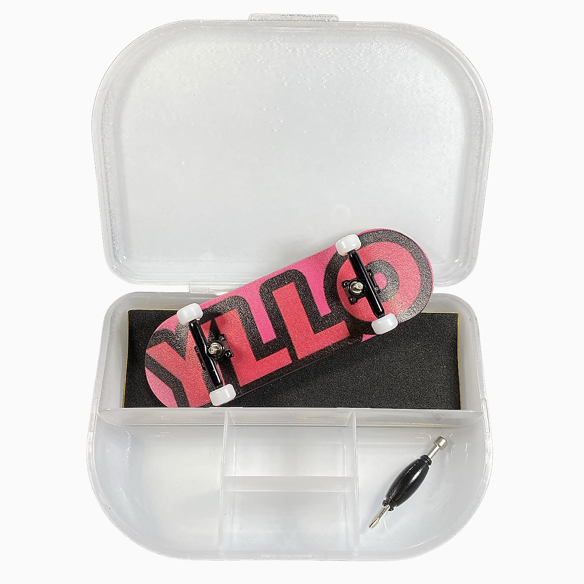 Yllo Big Hot Pink Complete 5 Ply Wood 100mm x 33mm Fingerboard with Upgraded 32mm Trucks, Lock Nuts, CNC Wheels