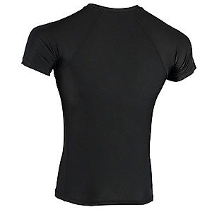 ROAR MMA Rash Guard & BJJ Shorts Set Mens Women Fight Wear Kids Grappling Training (Simple-Black-3Pcs, Medium)