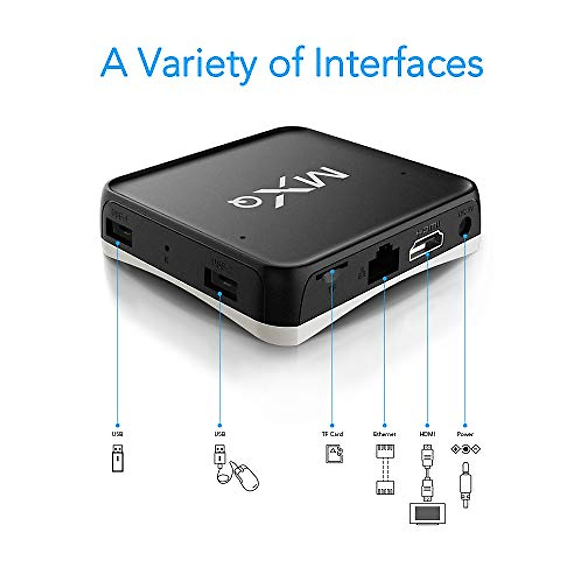 MXQ Android 7.1 ATV TV Box with Build-in AI Speaker AI Assistant S905W Quad-core 2G+16G 4K up to 60fps WiFi 2.4GHz BT 4.0 Smart Streaming Media Player for Home Entertainment