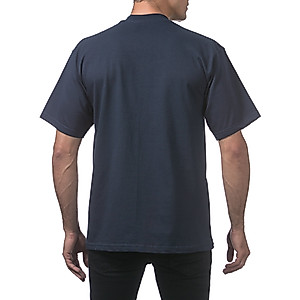 Pro Club Men's Heavyweight Cotton Short Sleeve Crew Neck T-Shirt, Navy, X-Large