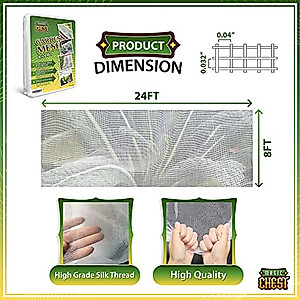 magic chest Garden Netting 8x24 Ft | Mesh Netting Plant Covers | Ultra Fine Mesh | Birds, Animals, Bugs, Insect Protection | Pest Barrier for Vegetables Plants Fruits Flowers Crops Greenhouse