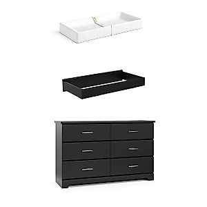 Storkcraft Brookside 6 Drawer Chest with Changing Topper and Change Pad - Black