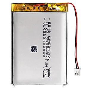 EEMB Lithium Polymer Battery 3.7V 1900mAh 604765 Lipo Rechargeable Battery Pack with Wire JST Connector for Speaker and Wireless Device- Confirm Device & Connector Polarity Before Purchase