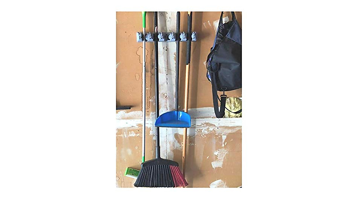 Broom Holder Wall Mount for Garage & Tools Organizer