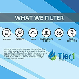 Tier1 5 Micron 20 Inch x 2.5 Inch | Carbon and Polyphosphate Whole House Softening Water Filter Replacement Cartridge, Home Water Filter