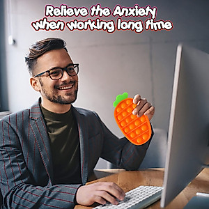 HFATMOS Bunny Pop Fidgets Toys, Silicone Push Pops, Carrot and Rabbit Push Pop, Bubble Fidget Toy for Kids Teens & Adults Rainbow Popper Gifts Poppers Figetget Boys Girls Toddler Toys