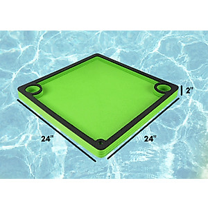 Polar Whale Floating Breakfast Table Serving Buffet Green and Black Tray Drink Holders for Swimming Pool or Beach Party Float Lounge Refreshment Durable Foam UV Resistant with Cup Holders 24 Inches