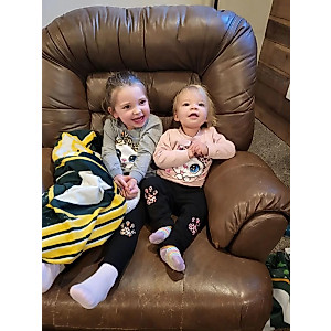 Axumity Toddler Girl Clothes Cat Print Pullover Sweatshirt + Leopard Print Pant 2-Piece Kid Girl Fall Winter Pants Set(4-5T)