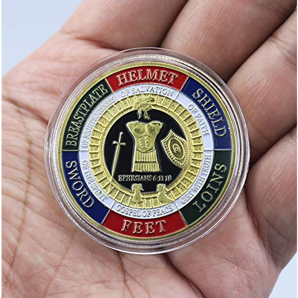 HillSpring 2 Pieces Put On The Whole Armor of God Challenge Coins (Ephesians 6:11-18)