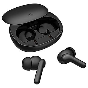 Konnek Stein True Wireless Earbuds, Bluetooth 5.1 Active Noise Cancelling Headphones, Sliding Design Charging Case 500mAh, IPX4 Waterproof, Deep Bass Built-in Mic Call for Business & Sports - Black