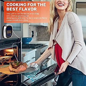 Vedozo Digital Meat Thermometer for Cooking, Instant Read LCD Touchscreen Food Thermometer with Long Probe, Cooking Thermometer and Clock Timer for Kitchen, BBQ, Oven by Giveme5