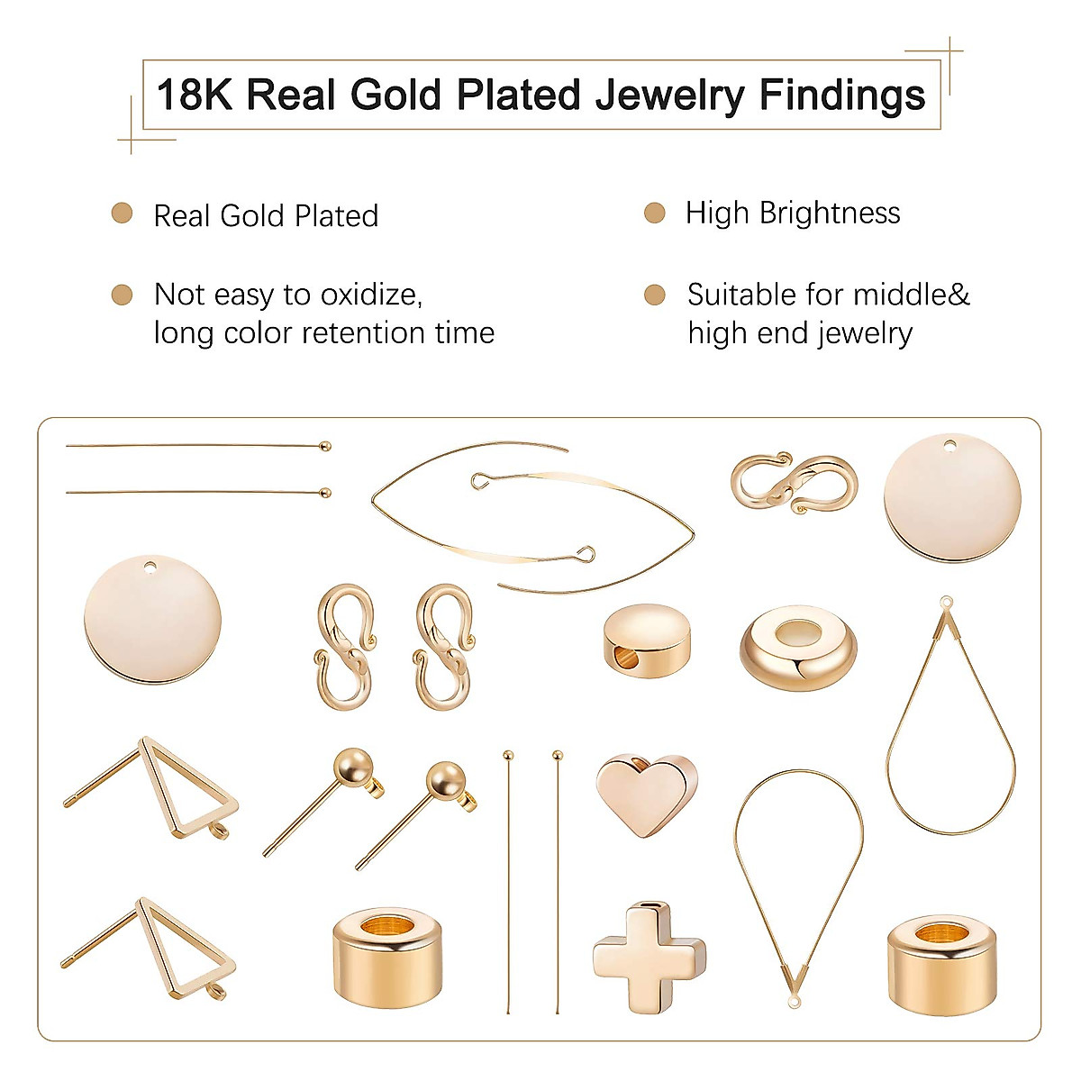 BENECREAT 30 PCS 18K Gold Plated Teardrop Shape Beading Hoop Earrings for Valentine's Day, Anniversaries Gifts and Favors