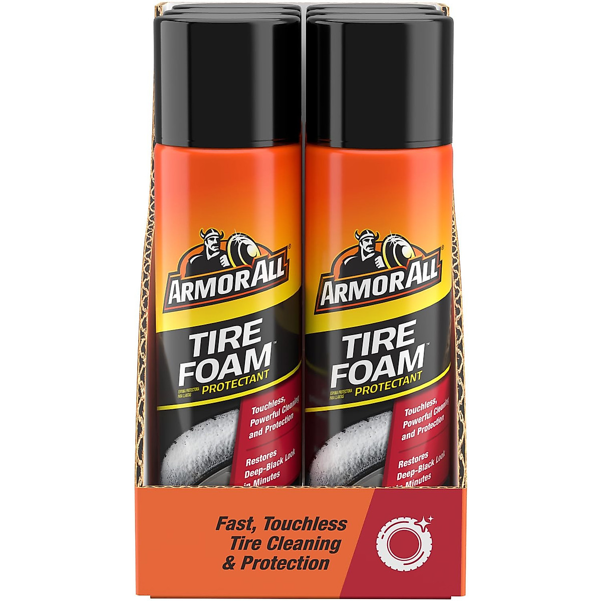 Tire Foam by Armor All, Tire Cleaner Spray for Cars, Trucks, Motorcycles, 20 Oz Each