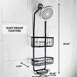 PROBEAUTIFY Hanging Shower Caddy Over Shower Head - Black Shower Caddy Hanging - Shower Caddy and Shower Rack for Ultimate Convenience