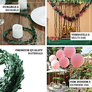 Efavormart 18FT Mini Leaf Garland, DIY Wired Artificial Vine Greenery Garland, Green Leaf Strand, Wall, Wedding, Party, Wall, Office, Backdrop Arch, Garden Decorations