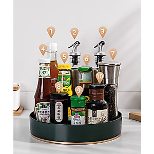 Rotatable Modern Round Tray,360°Rotating Spice Storage Rack,10" Lazy Susan Turntable Organizer,Cosmetic Makeup Vanity Tray for Storage Jewelry,Perfume&Kitchen Condiment,Suit for Home Decorative