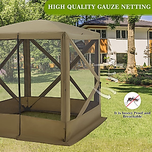 JOMEED 6’ X 6’ Pop Up Canopy Tent, Outdoor Camping Gazebo Screen Tent 4-Sided Gazelle Tent with Mosquito Netting, Portable Carry Bag for Lawn and Backyard (6ft x 6ft)