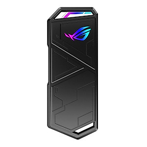 ROG Strix Arion S500 Portable SSD - USB-C 3.2 Gen 2, NVMe SSD with DRAM, up to 1050 MB/s transfers, 256-bit AES Disk, 500 GB Capacity, NTI Backup Now EZ Software, Aura Sync