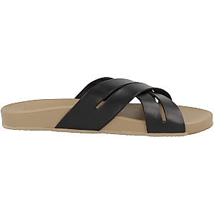 Reef Women's Cushion Spring Bloom Sport Sandal, Black/Tan, 7.5