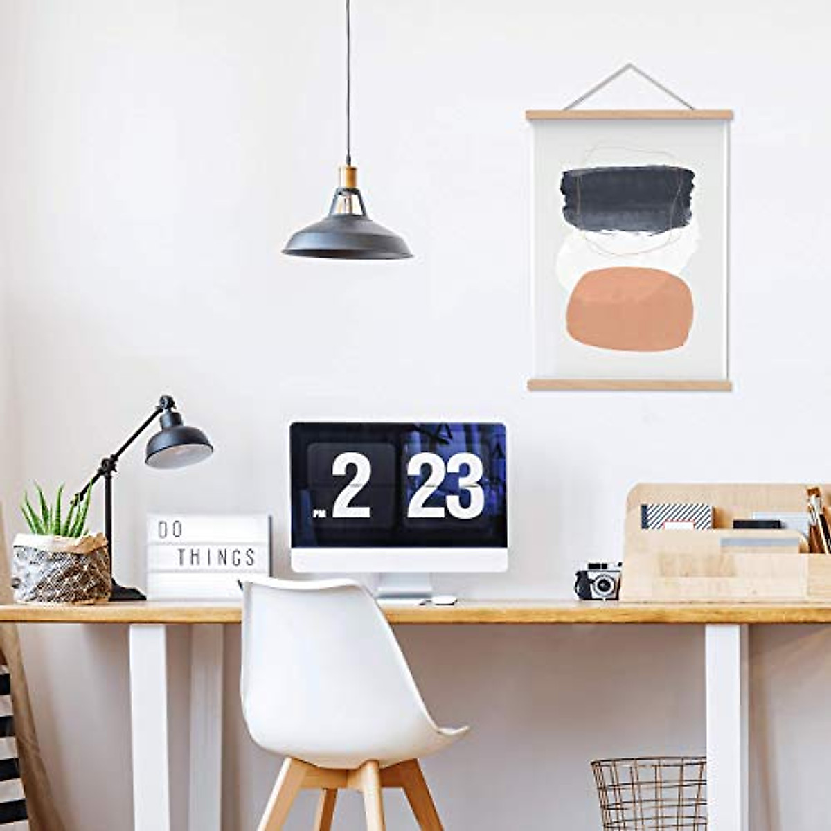 PosterMate Magnetic Poster Frame Hanger, 16 inch, 20 inch, 24 inch, Birchwood, Hang Canvas Print Artwork Wall Poster Frame Wood Wooden Magnet Print Posters Dowel Scroll Hanger Hangers Hanging Kit for Walls Map Canvas Artwork