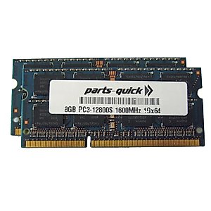 parts-quick 16GB 2 x 8GB Kit DDR3 Laptop Memory for Samsung Series 9 Notebook NP900X4C PC3-12800S 204 pin 1600MHz SODIMM RAM Brand