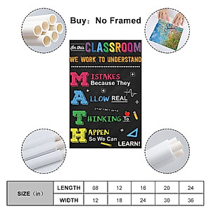 AOMACA Classroom Posters MATH In This Classroom Math Teacher Classroom Poster Class Posters Decor High School Classroom Rules 12x18inch(30x45cm)