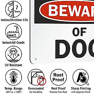 SmartSign - S-7404-AL-10 "Beware of Dog" Sign | 7" x 10" Aluminum