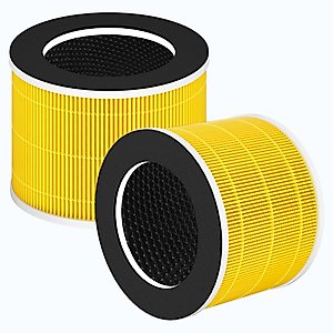 ROMON RP-AP088-F1 Replacement Filter Compatible with RENPHO RP-AP088W RP-AP088B Air Purifier, 5-Stage H13 True HEPA Actived Carbon Filter, Pet Care Version, 2 Pack