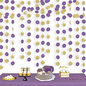 Graduation Party Decorations Purple Gold 2024/Purple Gold Graduation Decorations/Purple Gold Birthday Party Decorations Purple Paper Garlands for Eid Mubarak Decorations/Bridal Shower